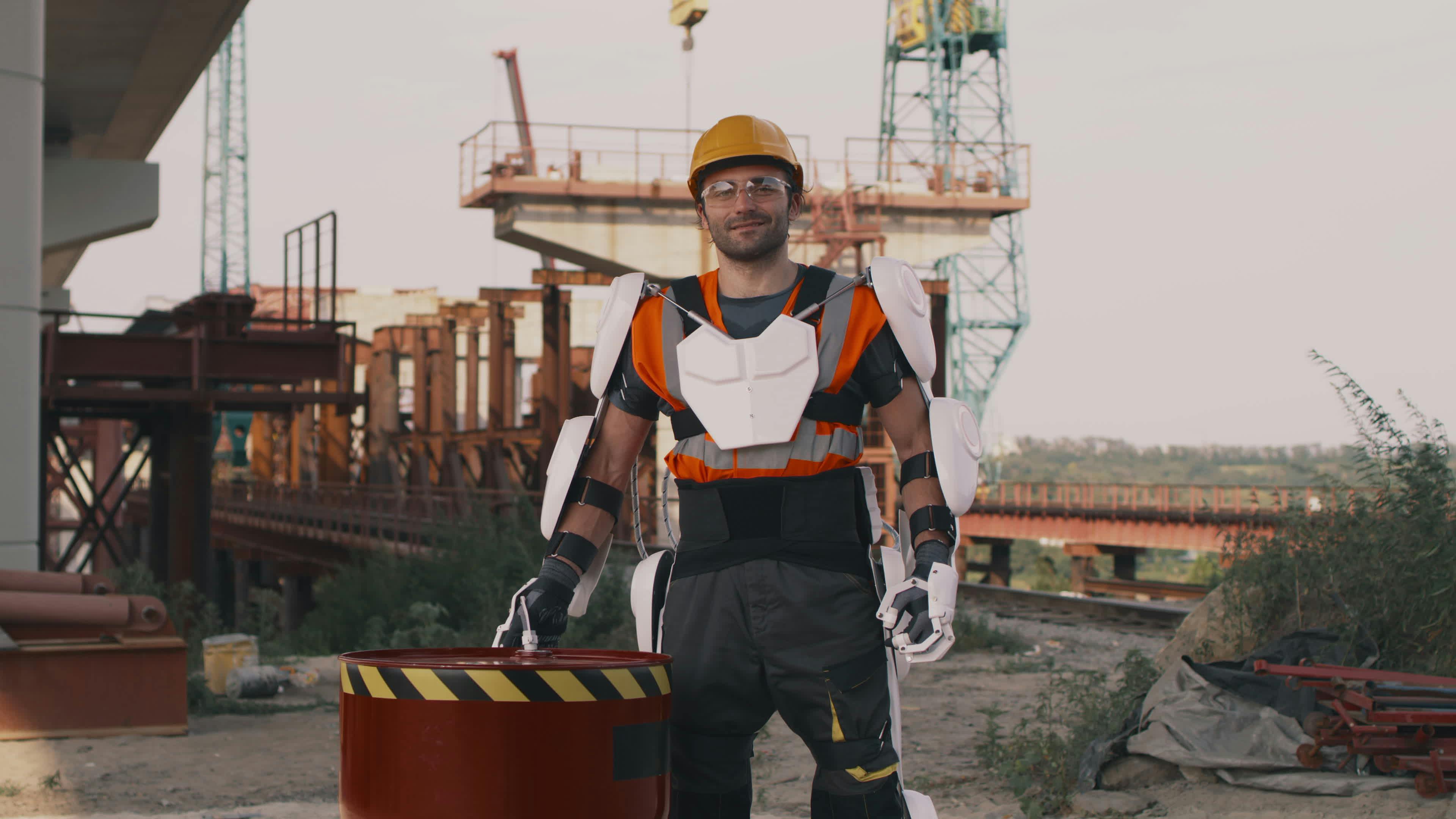 Discover exoskeleton-in-a-construction-site, a story-driven footage